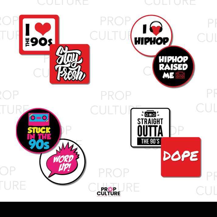 90s Hip Hop Pack – Retro & Old Photo Booth Props – Prop Culture