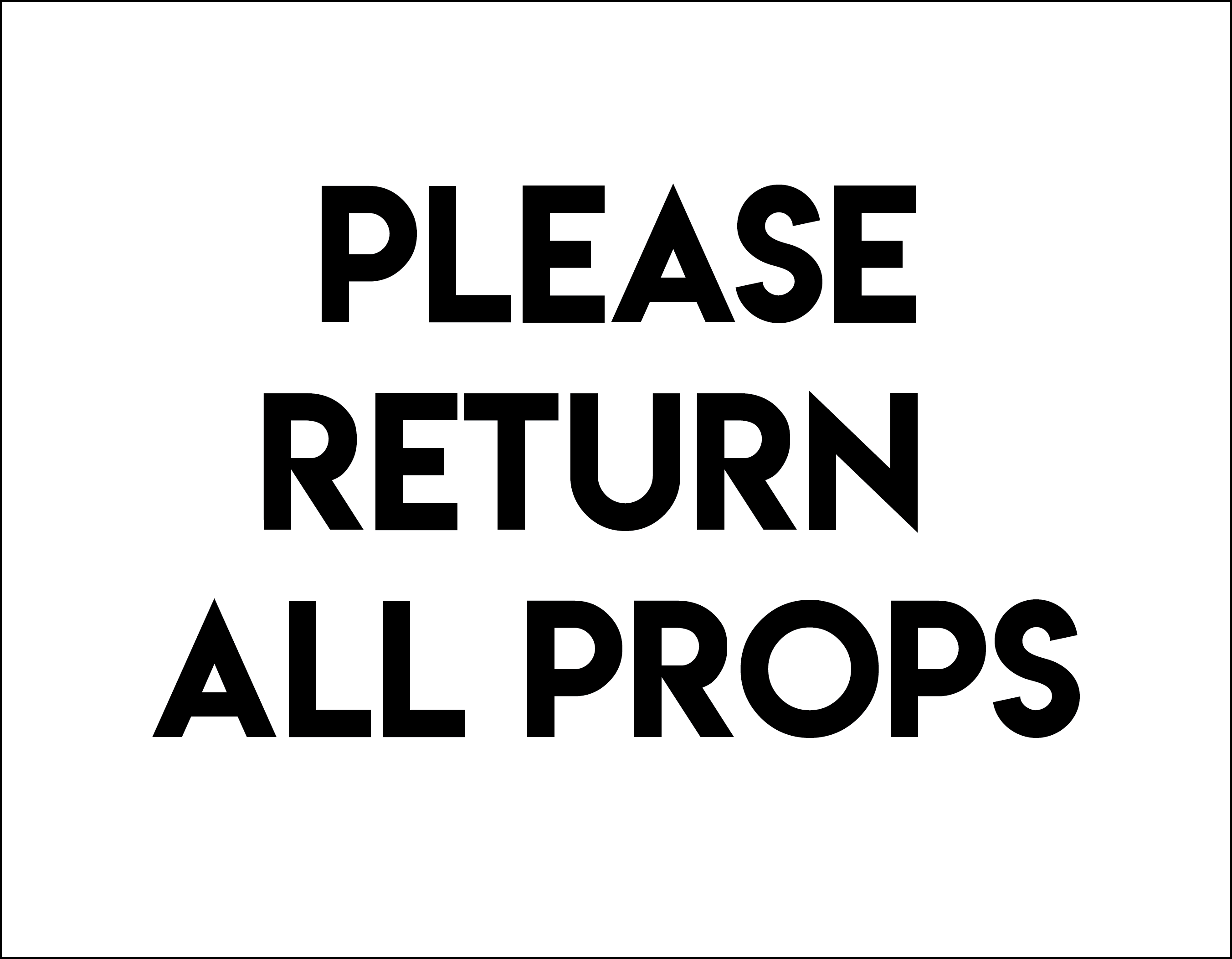Please Return All Props Table Top Word Prop